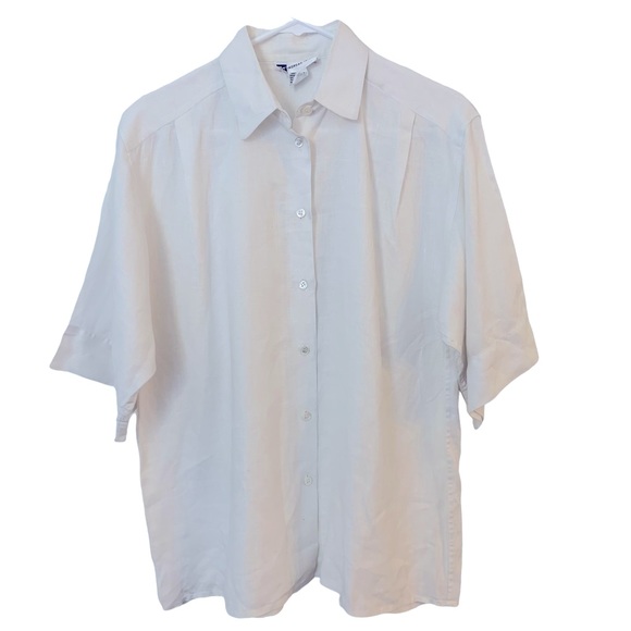 Tops | Morgan Taylor Linen Classic Blouse | Poshmark